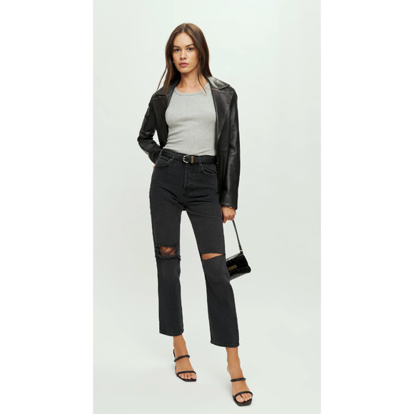 Reformation | Jeans | Reformation Cynthia High Lagoon Destroyed Black ...